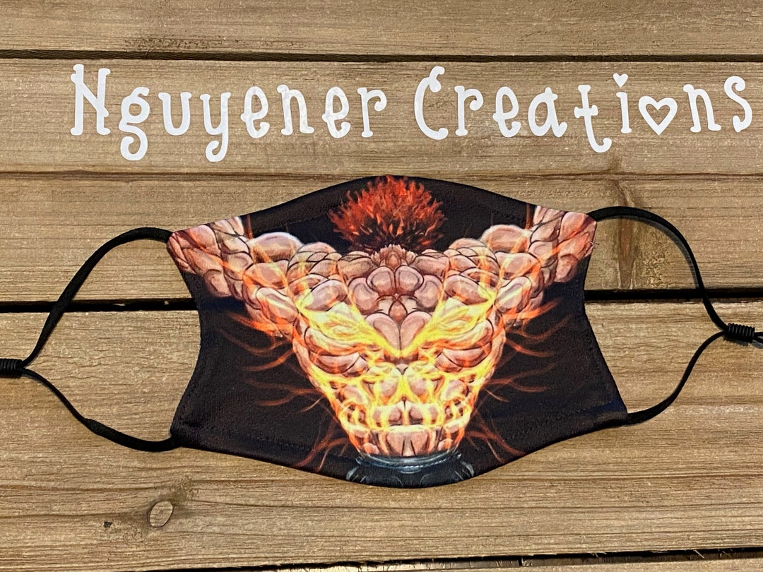 Yujiro Hanma Back Custom Face Mask, Baki - Etsy