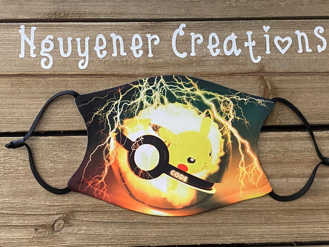 Pikachu Pokeball Pokémon Custom Face Mask - Etsy