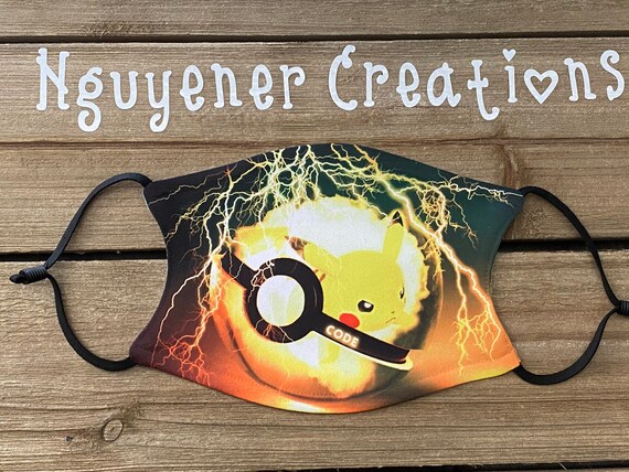 Pikachu Pokeball Pokémon Custom Face Mask | Etsy