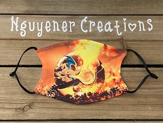 Charizard Pokeball Pokémon Custom Face Mask | Etsy