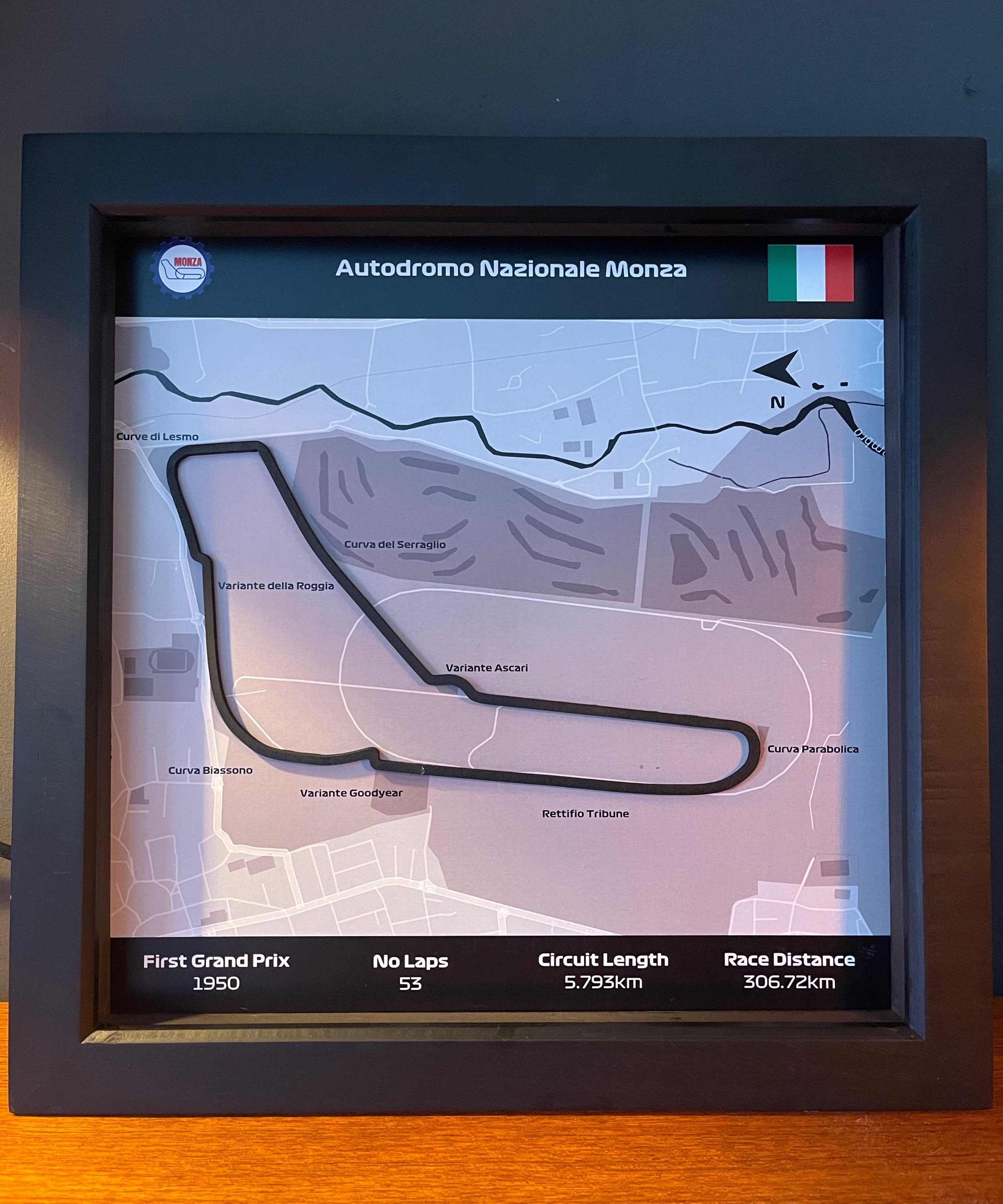 F1 2022 Circuit Map Formula One Monza Race Track 3D Laser - Etsy
