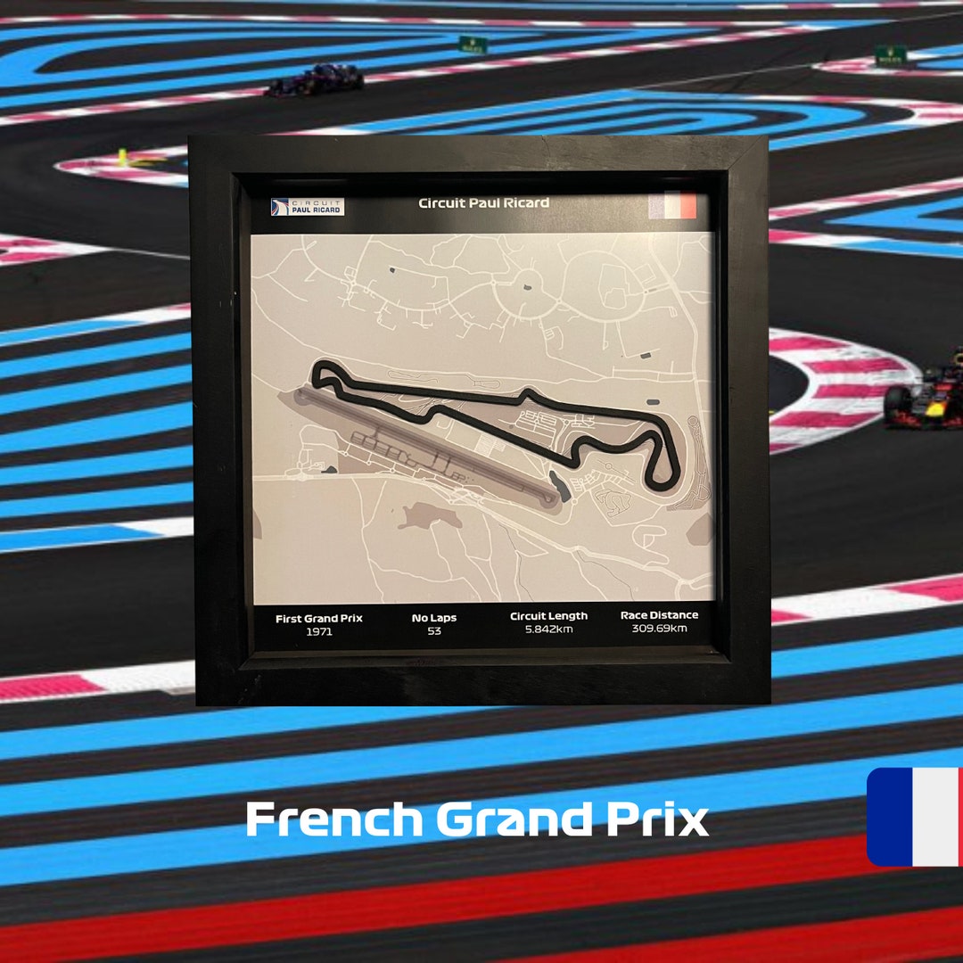 F1circuit Map - Formula One Paul Ricard Track Wall Art in Black Square ...