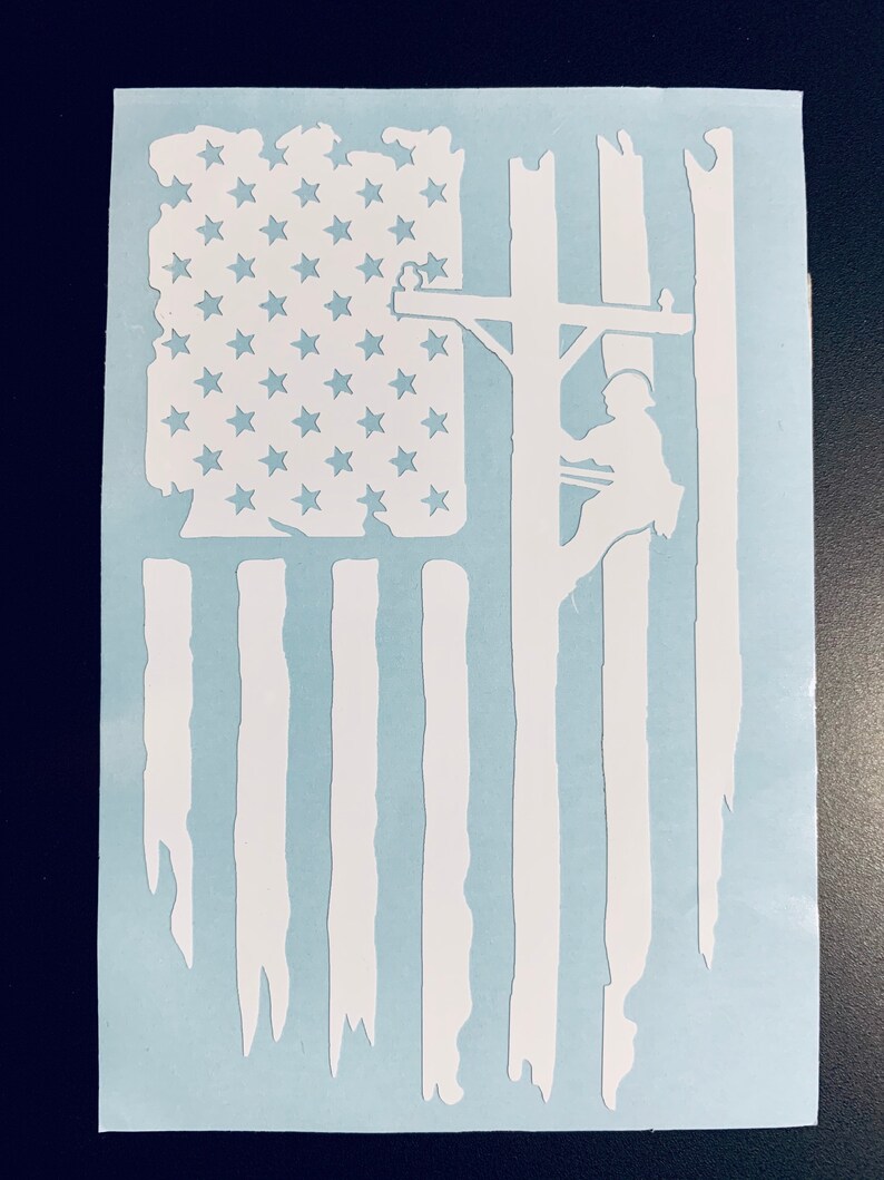 Lineman Decal Car Window Decal Lineman American Flag - Etsy