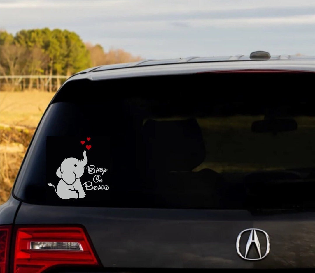 Baby Elephant on Board | Baby Elephant Decal | Elephant Decal | Baby on ...