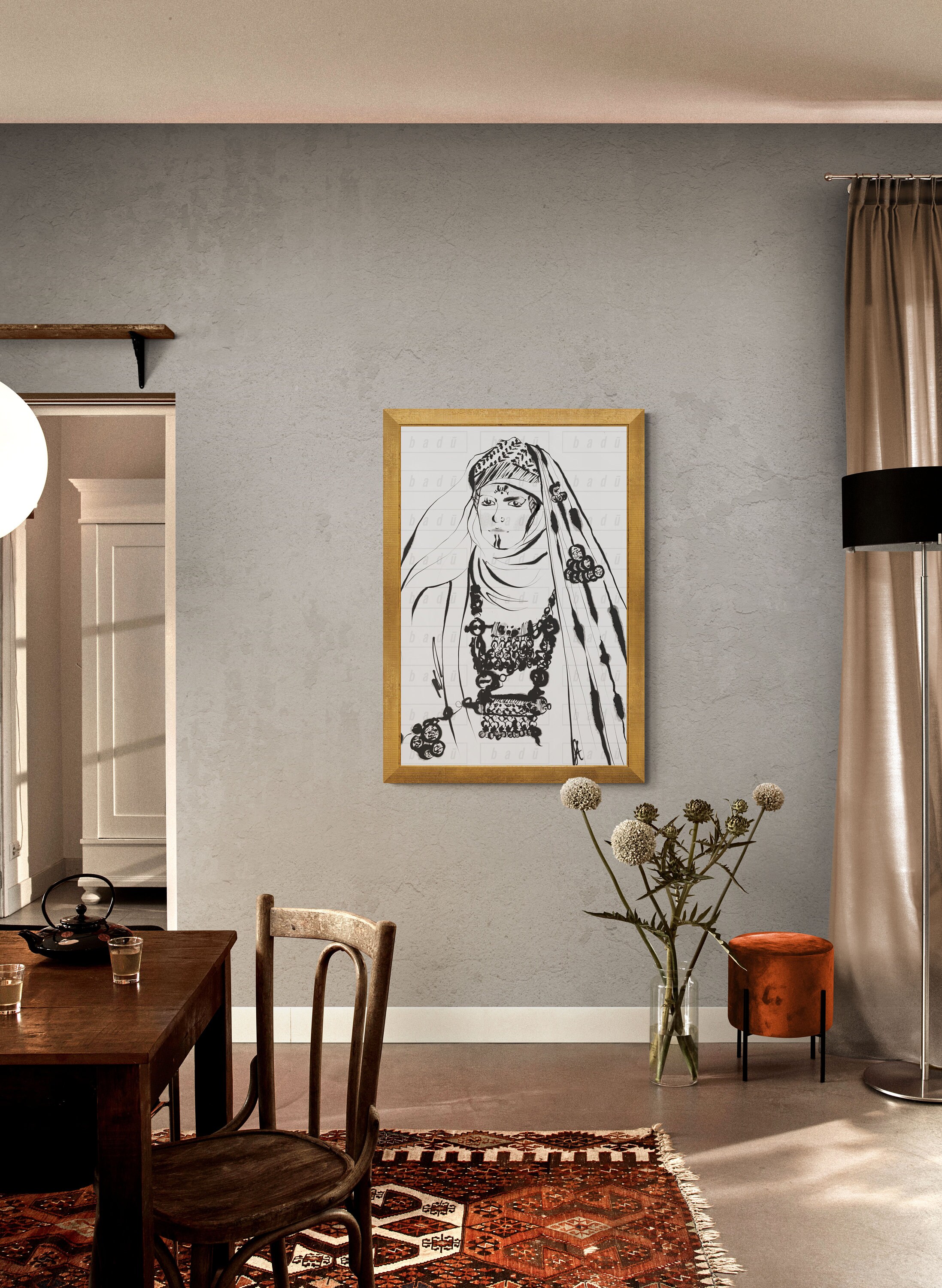 Decorative Bedouin Woman Downloadable Art,desert Modern Print,middle ...