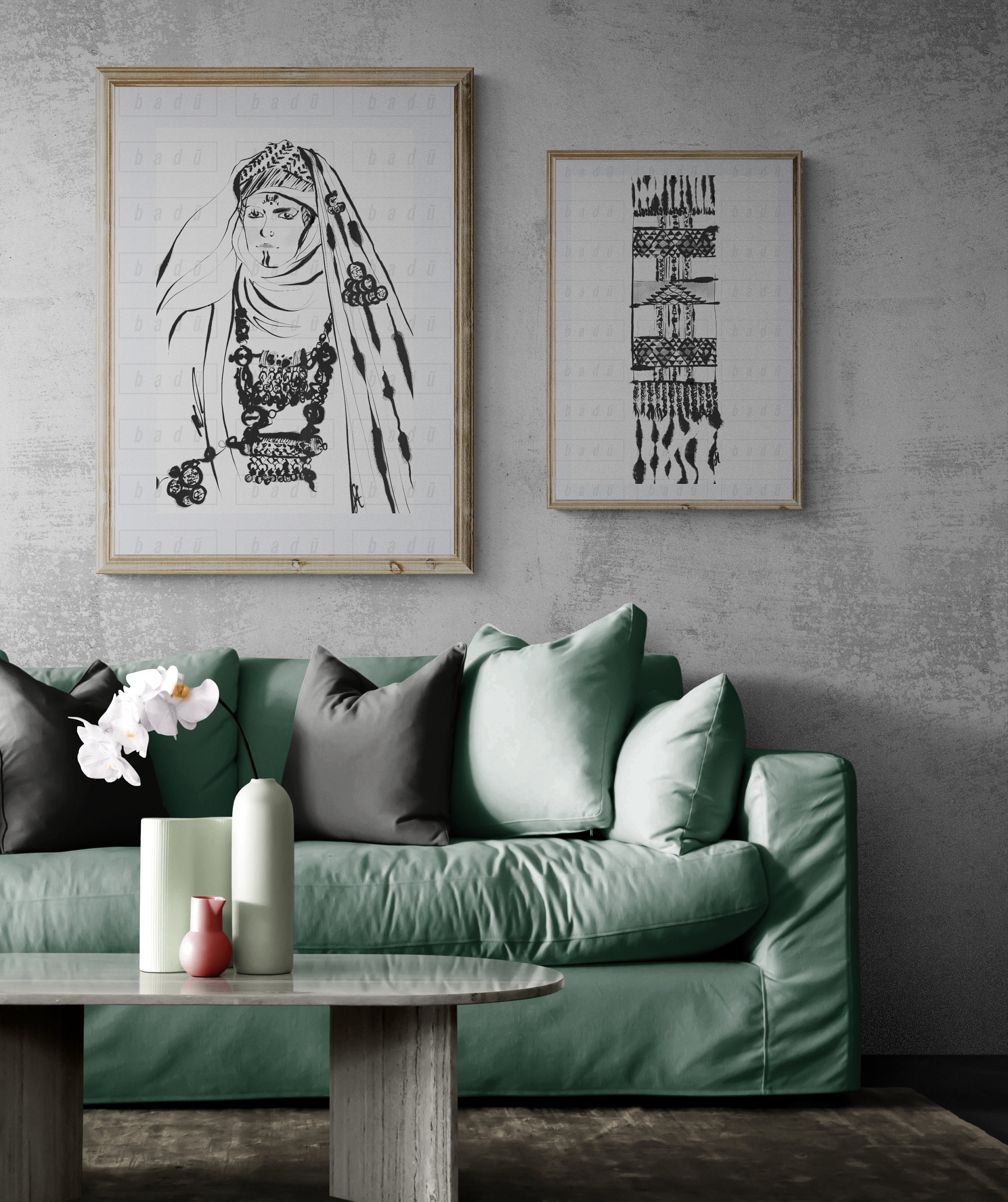 Decorative Bedouin Woman Downloadable Art,desert Modern Print,middle ...