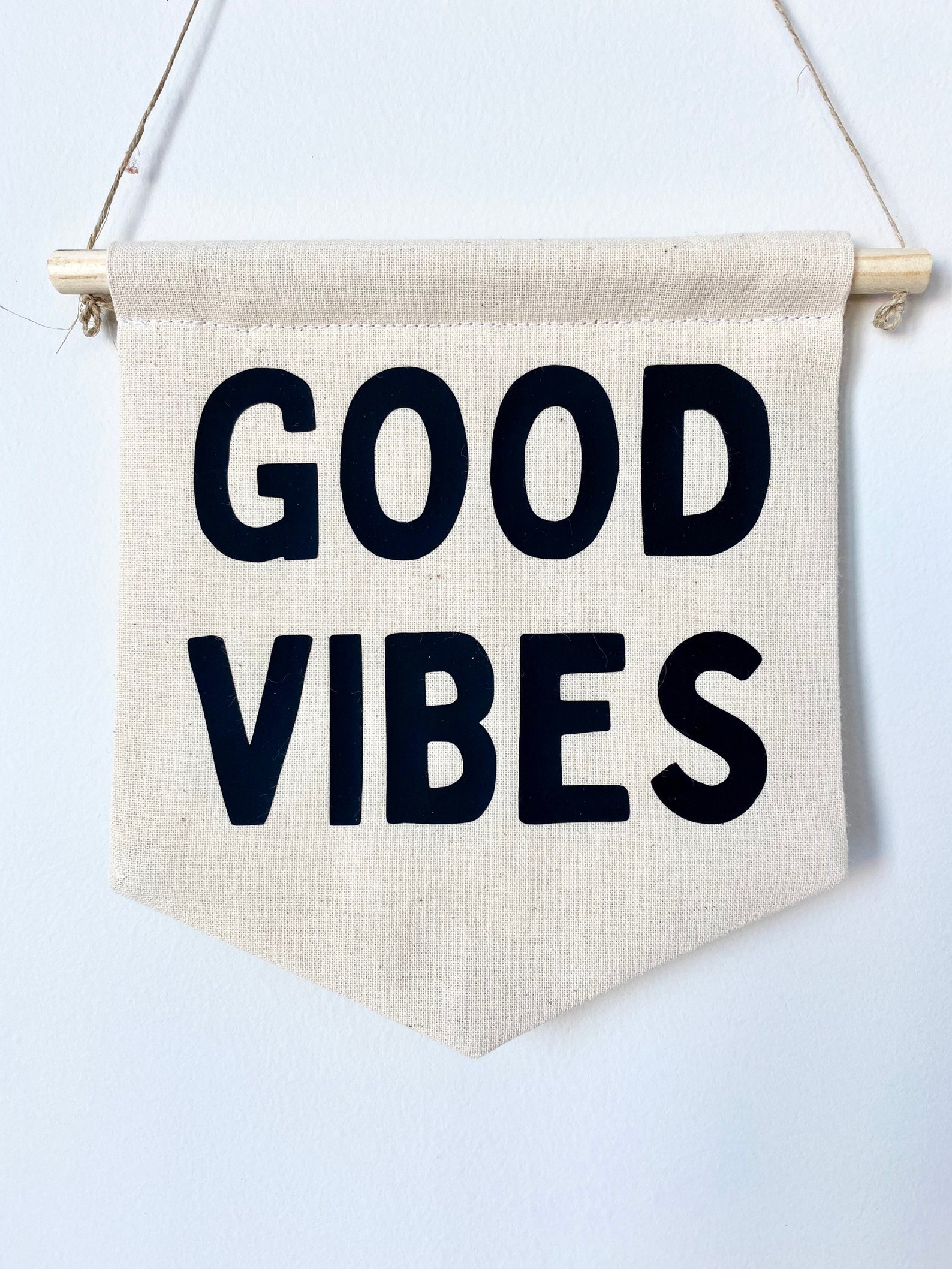 Good vibes wall hanging office decor fabric banner | Etsy