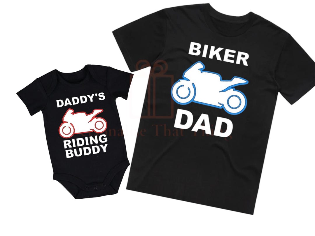Biker Dad / Daddy’s Future Riding Buddy Motorbike Matching Baby ...
