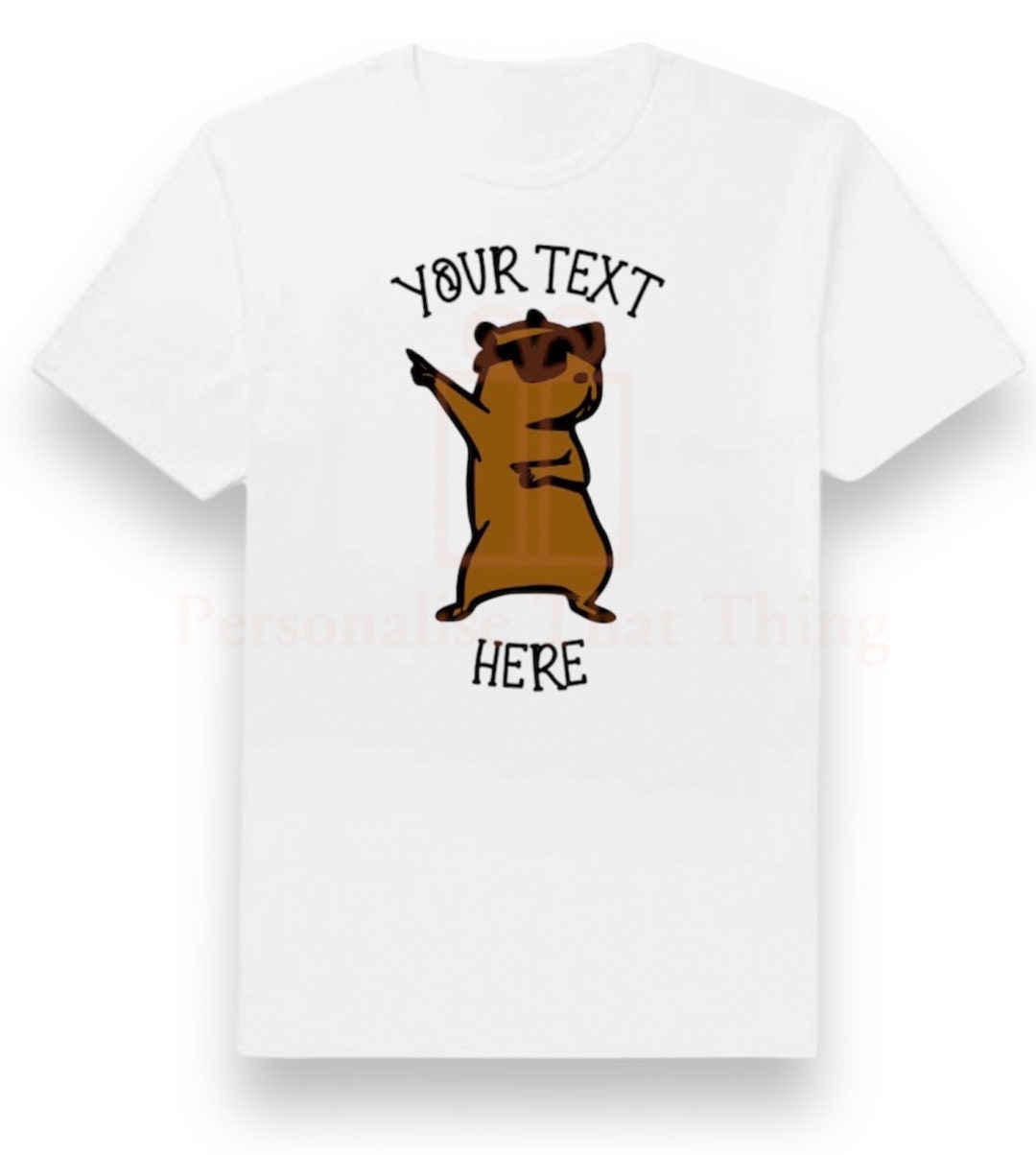 Dancing Capybara Personalised Your Text Here Mens, Womens & Childrens ...
