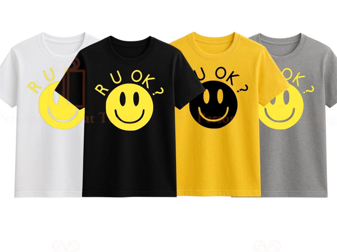 Are You Ok Day Yellow Smiley Face R U Ok Tshirt - All Sizes - Etsy