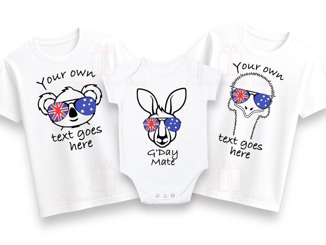 Kangaroo Emu or Koala Australian Flag Sunglasses Australia Day Baby ...