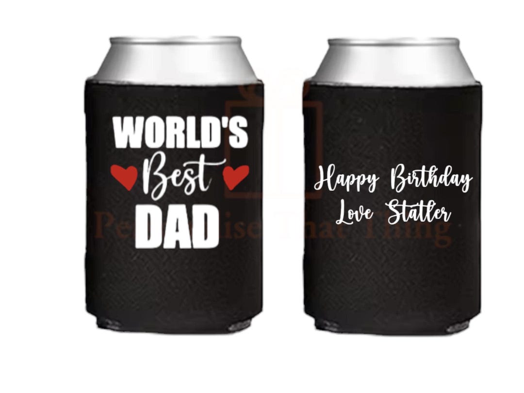 Worlds Best Dad Heart Personalised Stubby Holders - Etsy