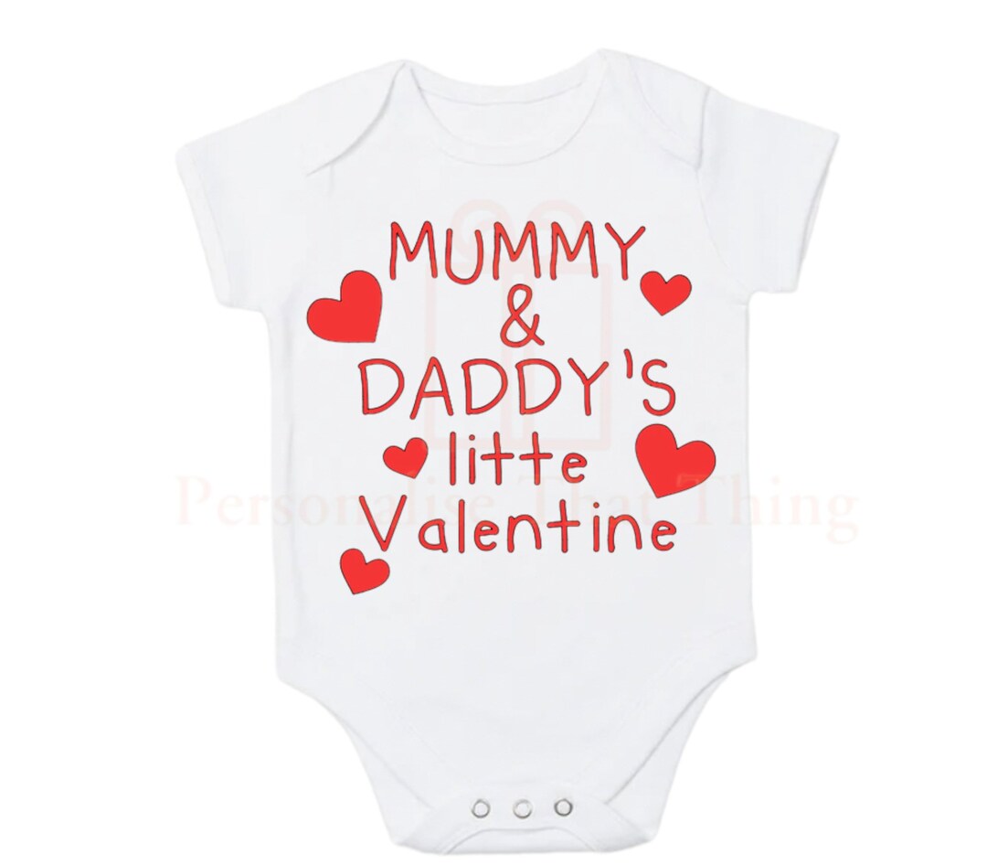 Mommy & Daddys Little Valentine - Valentines Day Heart Baby Bodysuit Outfit - Etsy
