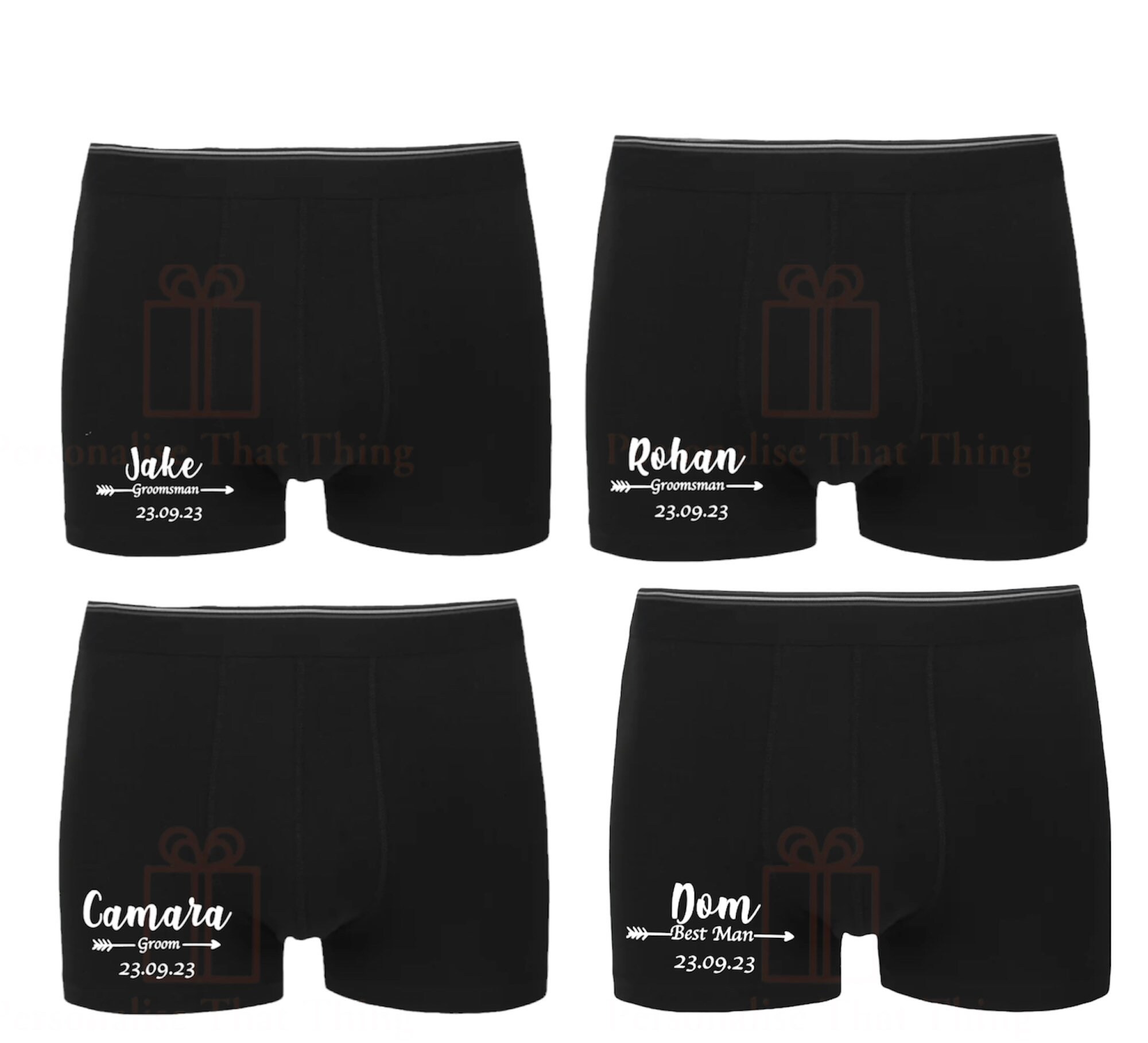Personalised Custom Wedding Bridal Party Mens Boxer Trunks - Etsy Australia