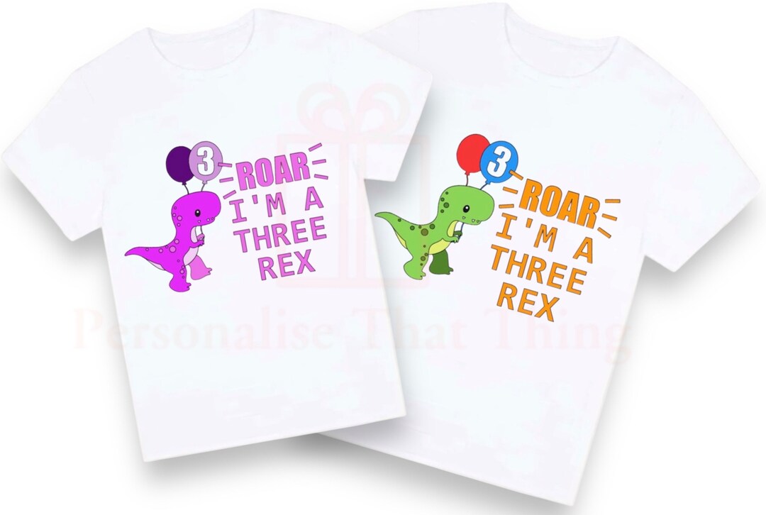 Dinosaur Roar I’m a 3 Rex Birthday Childrens Tshirt - Etsy