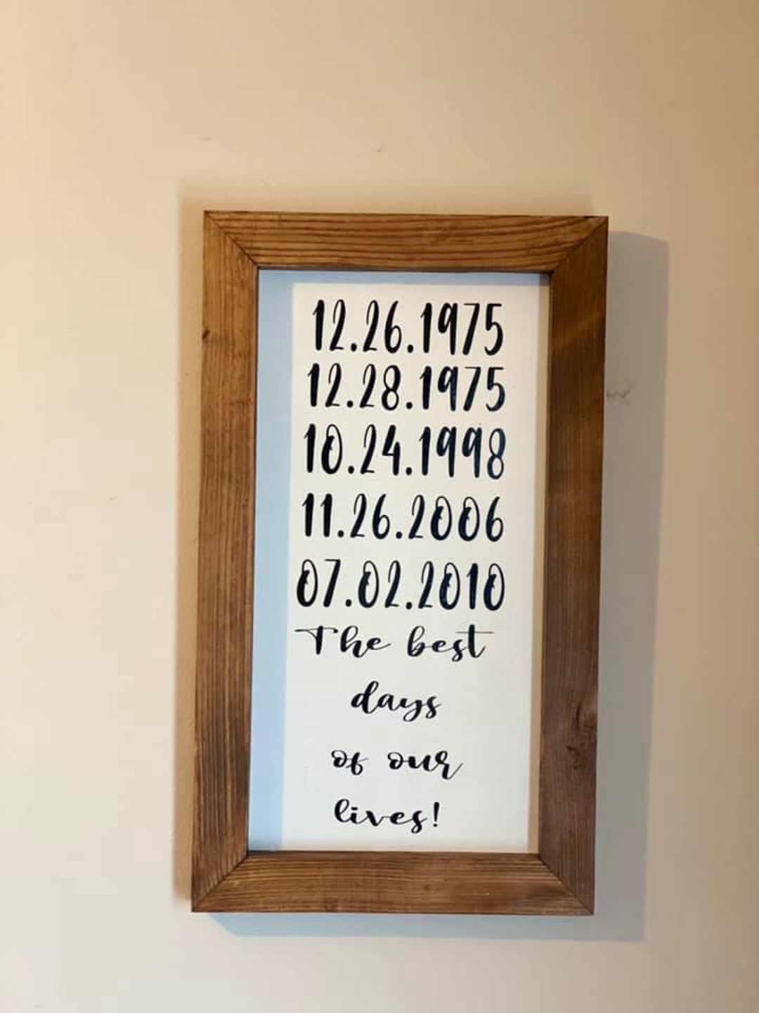 Personalized Special Dates Framed Sign - Etsy