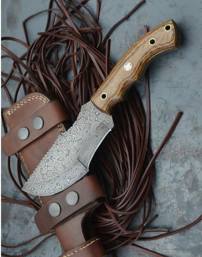Handmade Damascus Tracker Knife - Etsy