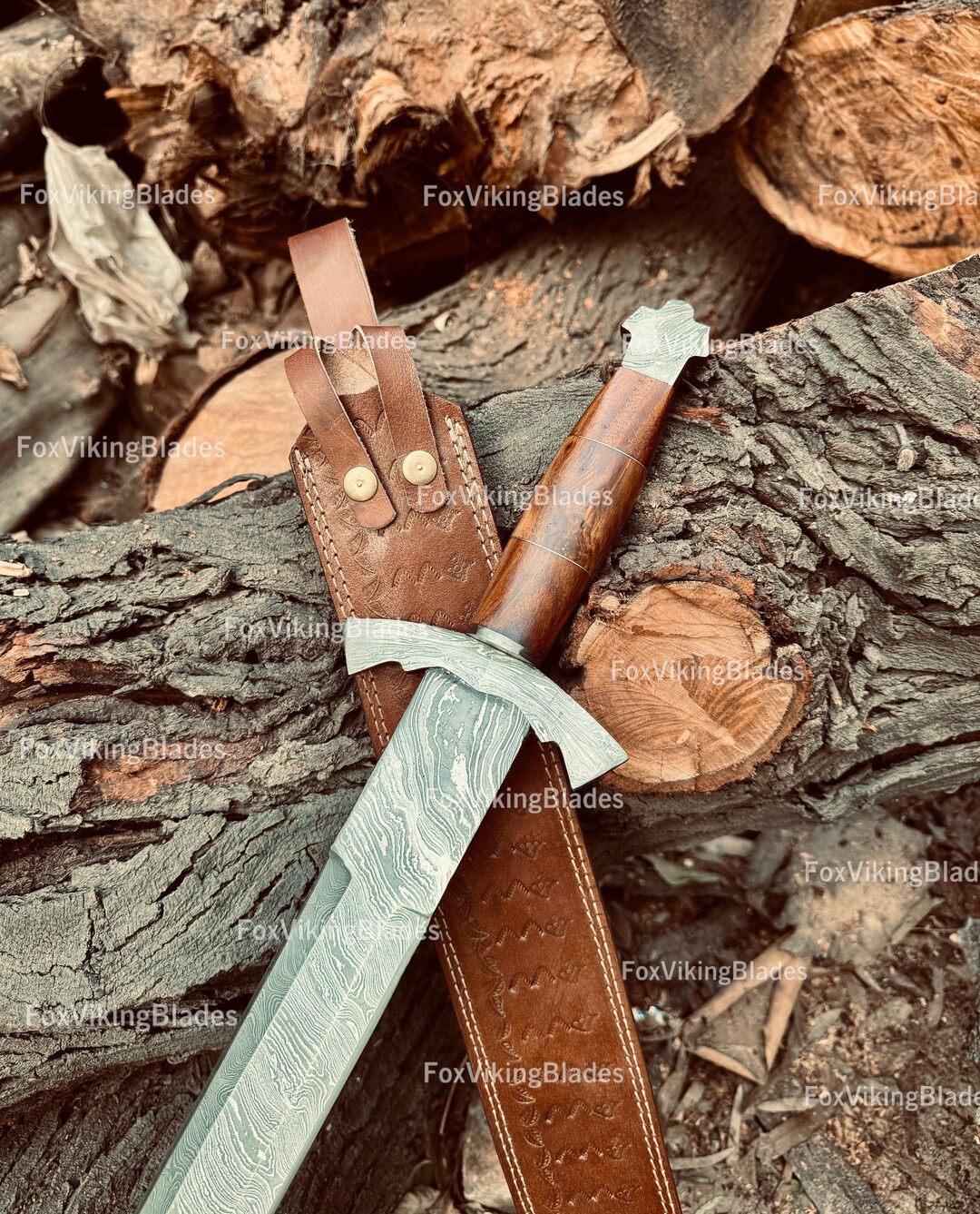 Damascus Handmade Viking Sword , Real Damascus Steel Sword , Beautiful ...