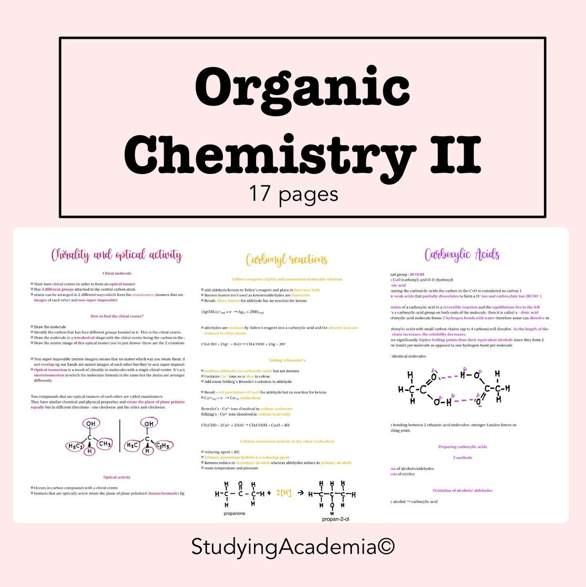 A LEVEL CHEMISTRY NOTES - Organic Chemistry - Etsy