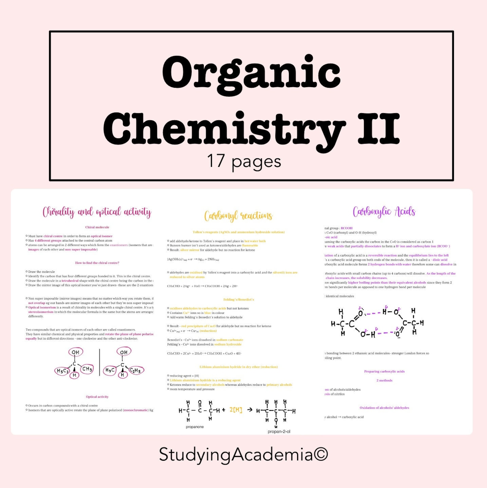 A LEVEL CHEMISTRY NOTES - Organic Chemistry - Etsy