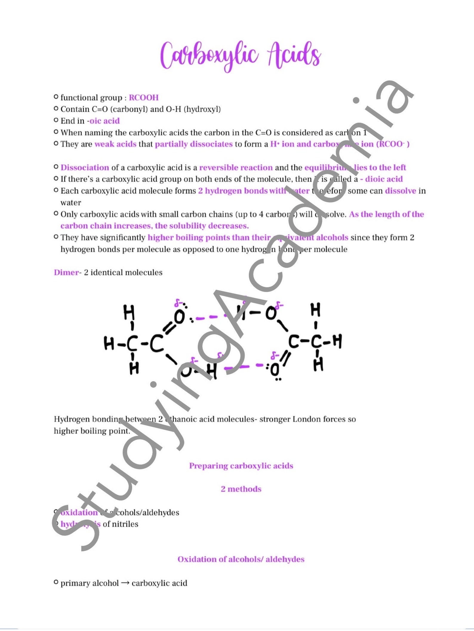 A LEVEL CHEMISTRY NOTES - Organic Chemistry - Etsy