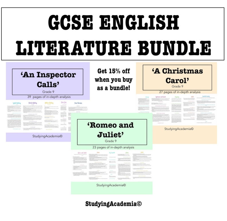 GCSE English Literature Bundle - Etsy