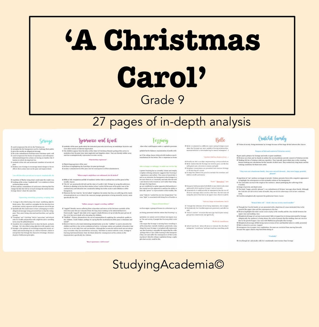 GCSE English Literature : A Christmas Carol Notes - Etsy UK