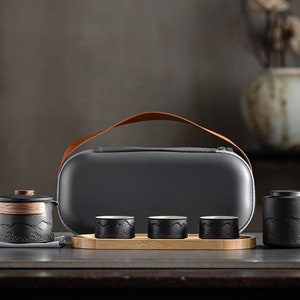 Ceramic Travel Tea Set | Portable Outdoor Teaware Kit With Tray & Tea ...