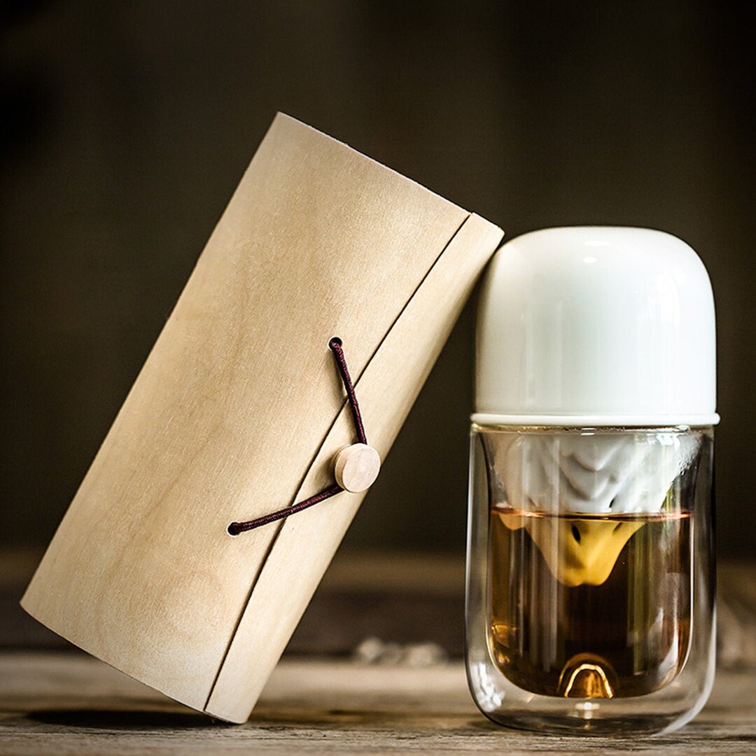 All-in-one Travel Set Glass Teapot & Ceramic Cup With Ceramic Infuser ...