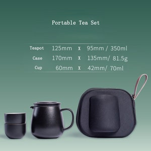 Chinateagifts Travel Tea Set Teapot With Ceramic Infuser and 2 Ceramic ...
