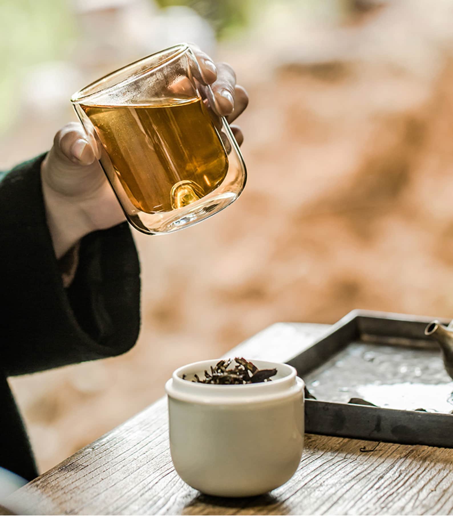 All-in-one Travel Set Glass Teapot & Ceramic Cup With Ceramic Infuser ...