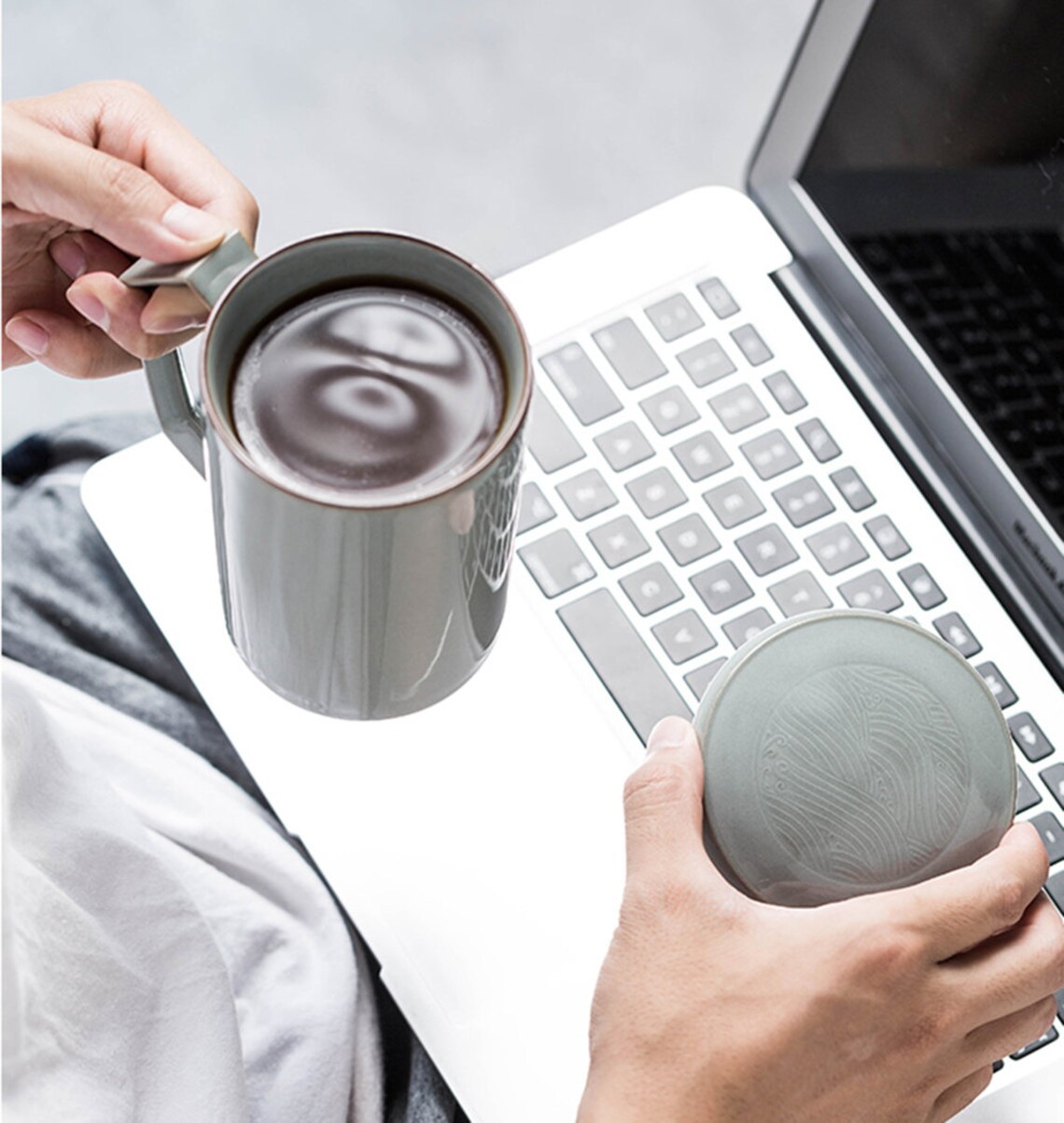 Ceramic Mug Tea Cup with Tea Strainer Porcelain Coffee Mug in | Etsy