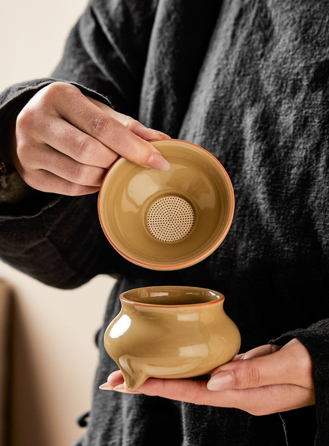 Ceramic Tea Strainer | Traditional Chinese Kung Fu Tea Leaf Filter ...