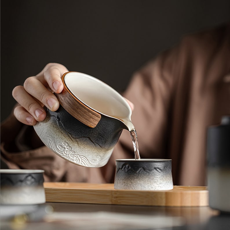 Ceramic Travel Tea Set | Portable Outdoor Teaware Kit With Tray & Tea ...