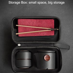 Portable Ceramic Travel Tea Set With Teapot, 3 Cups, and Carrying Case ...