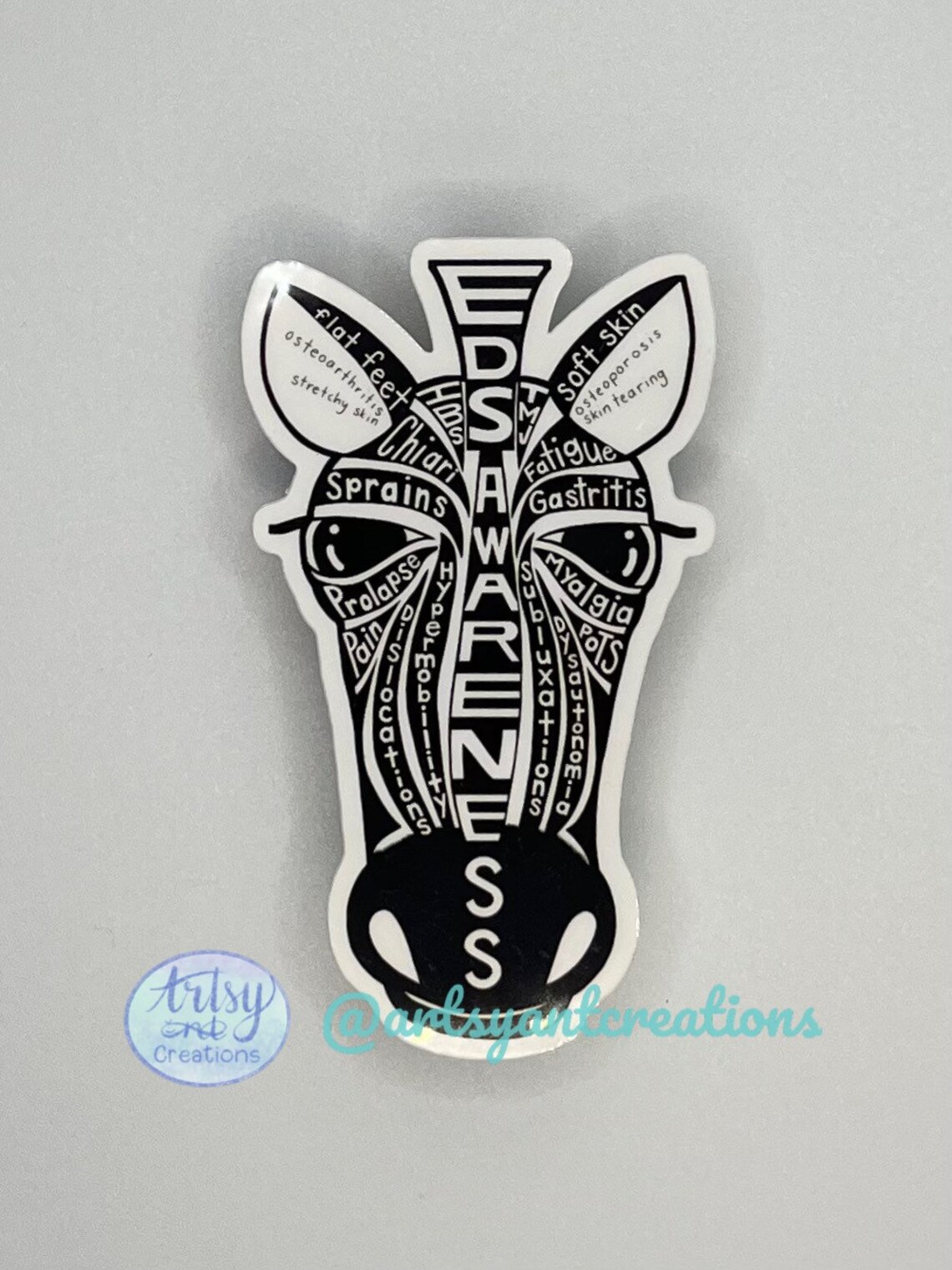 EDS Awareness Sticker, EDS Zebra Sticker, Durable Laptop Sticker, Gift ...