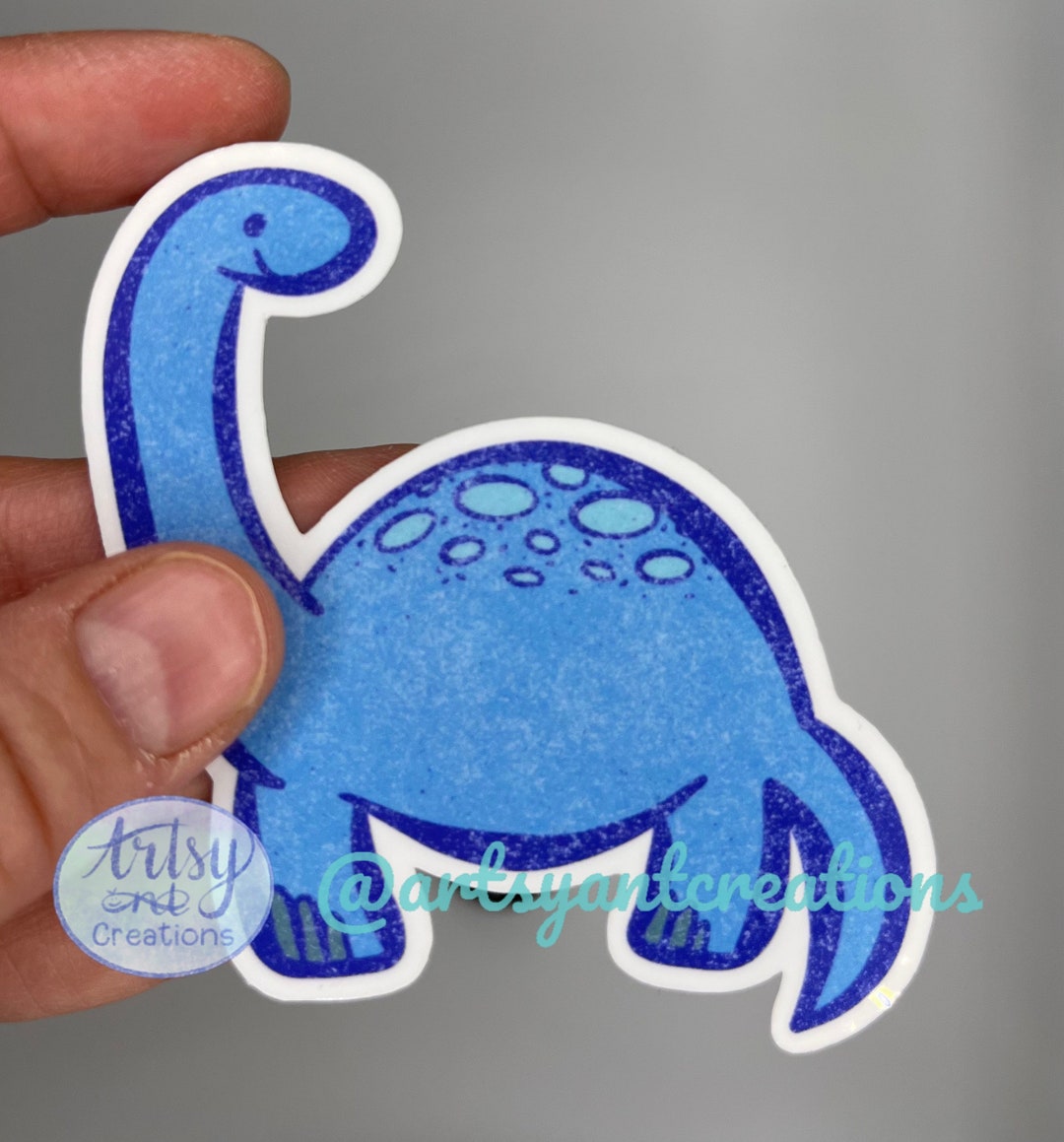 Blue Dinosaur Sticker, Dinosaur Sticker, Durable Laptop Sticker, Gift ...