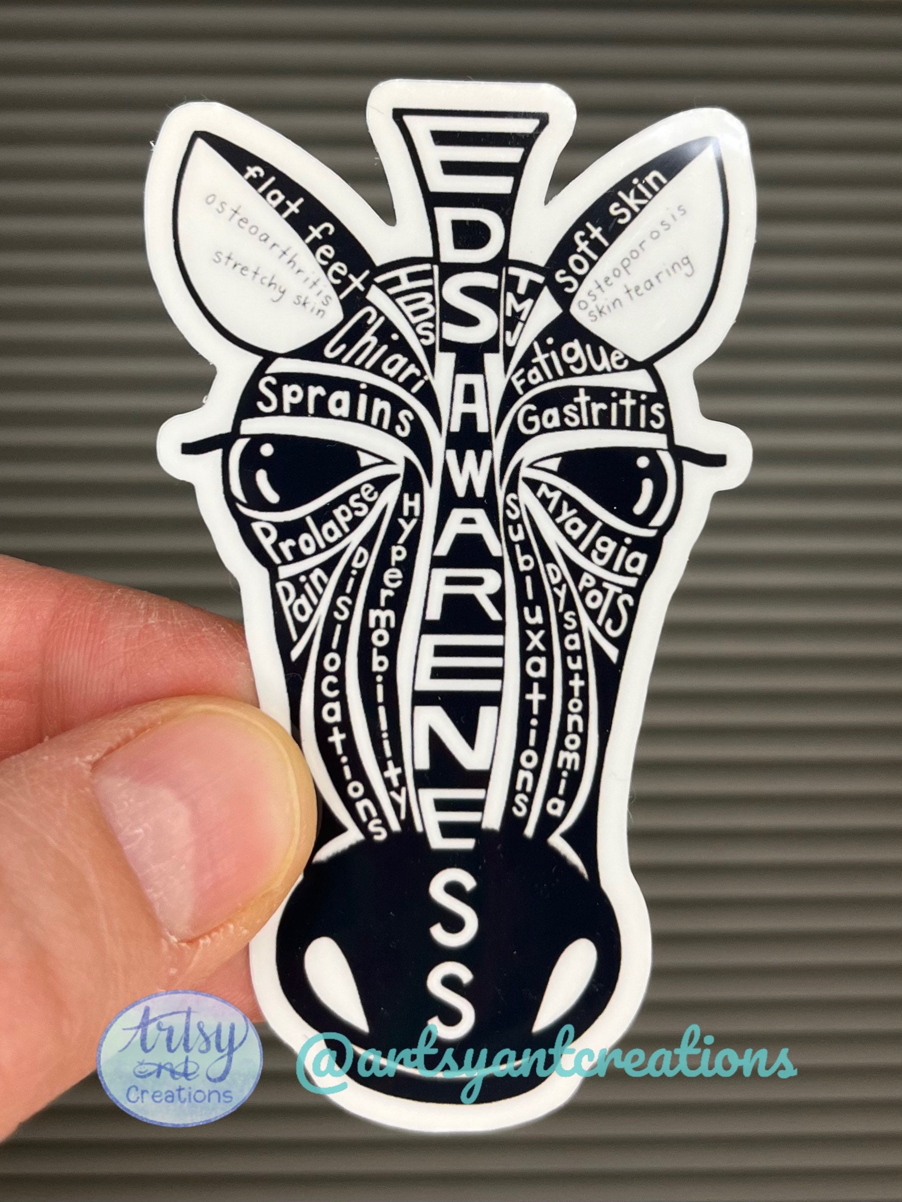 EDS Awareness Sticker, EDS Zebra Sticker, Durable Laptop Sticker, Gift ...