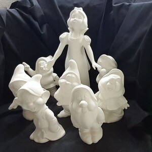 Bisque Snow White and the Seven Dwarves Unpainted, Paint Your Own ...