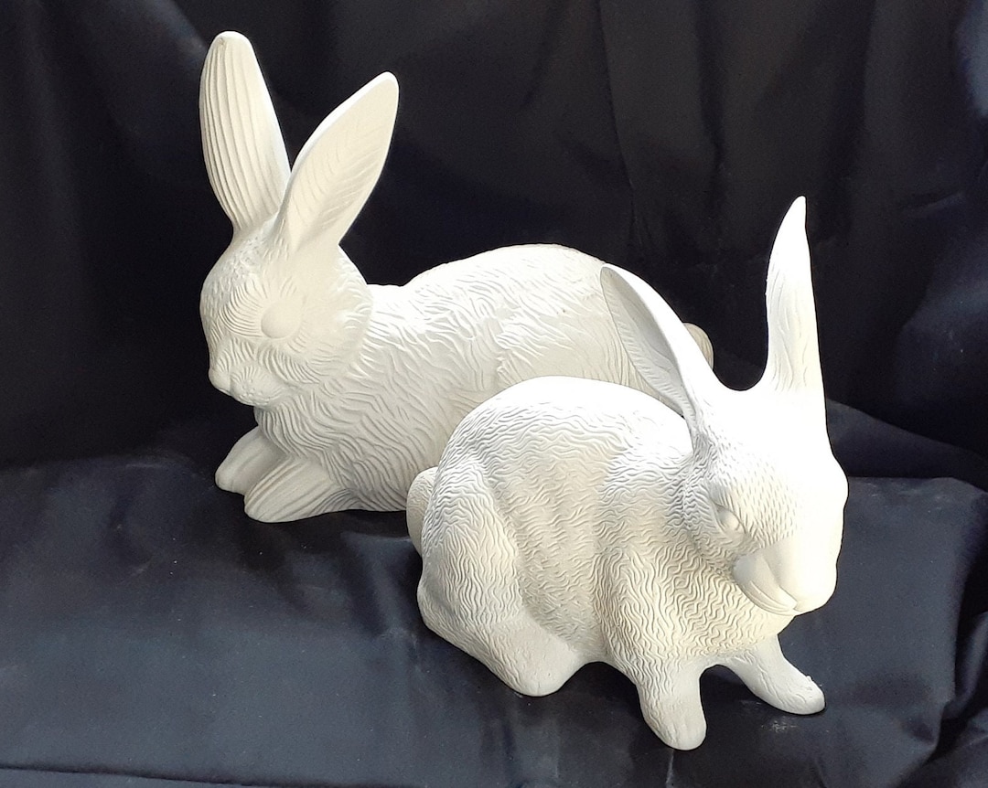 Bisque Realistic Sitting Bunny, Paint Your Own Ceramic Bunny, Easter ...