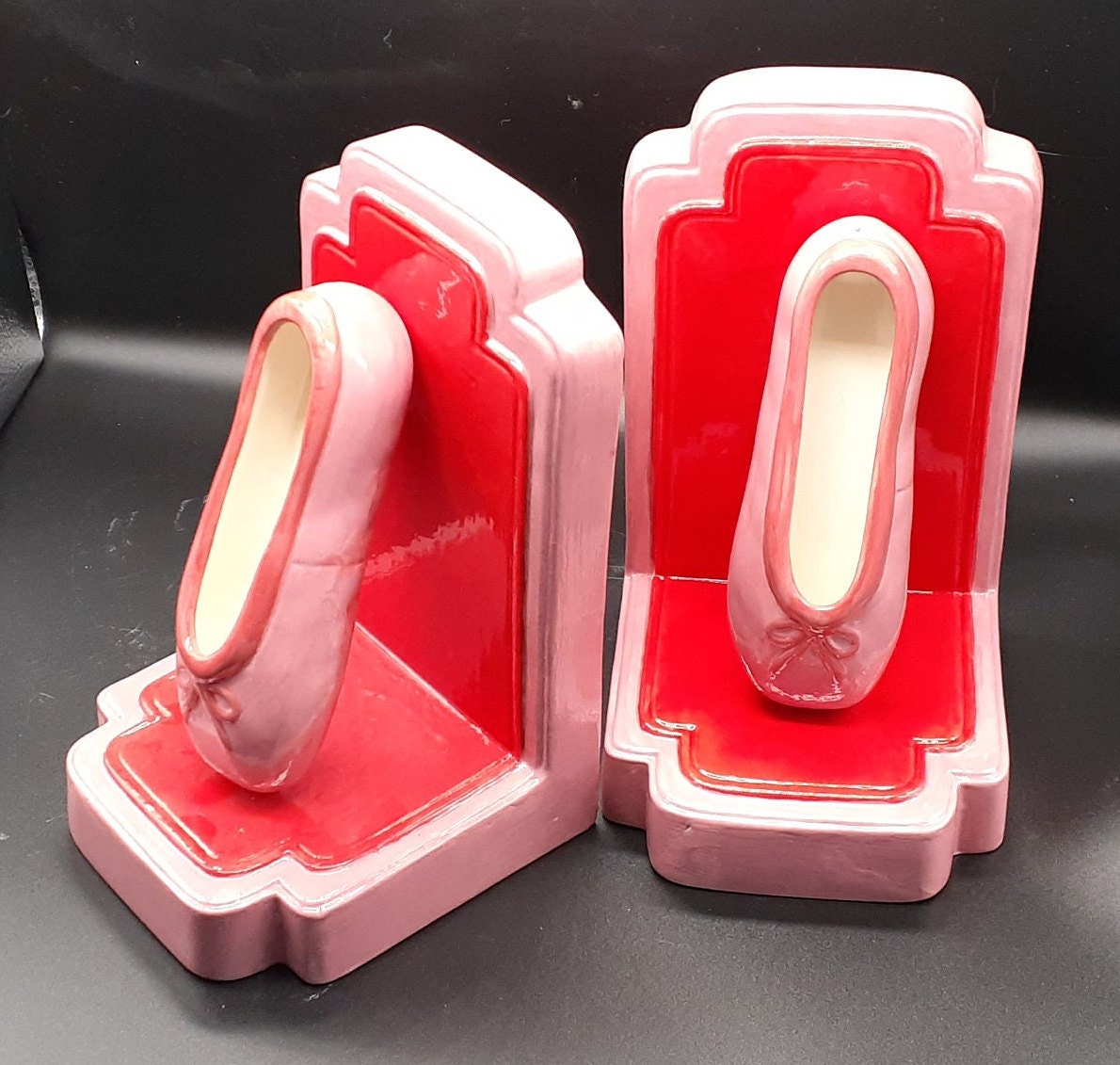 Ceramic Bookends Ladies' Victorian Shoes or Ballet Shoes - Etsy