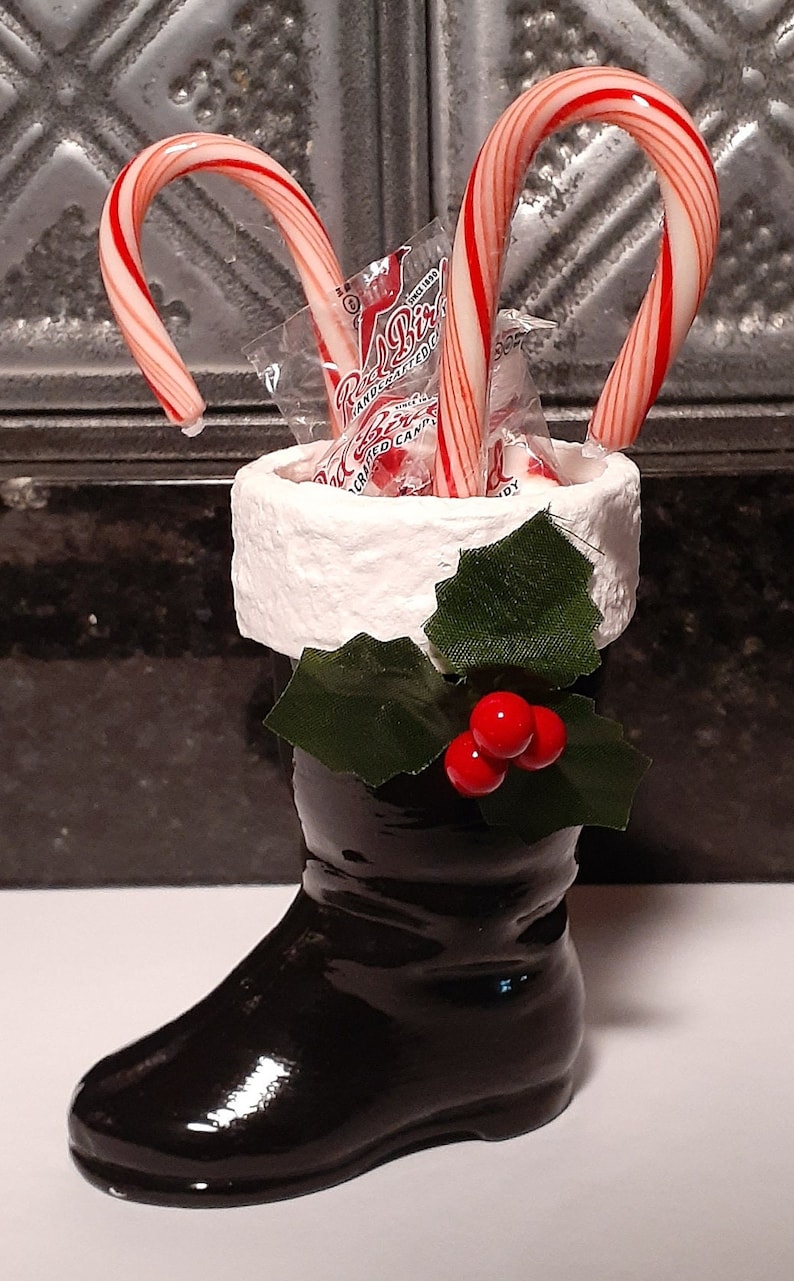 Ceramic Goodie Filled Santa Boot, Personalized Santa Boot Filled With ...