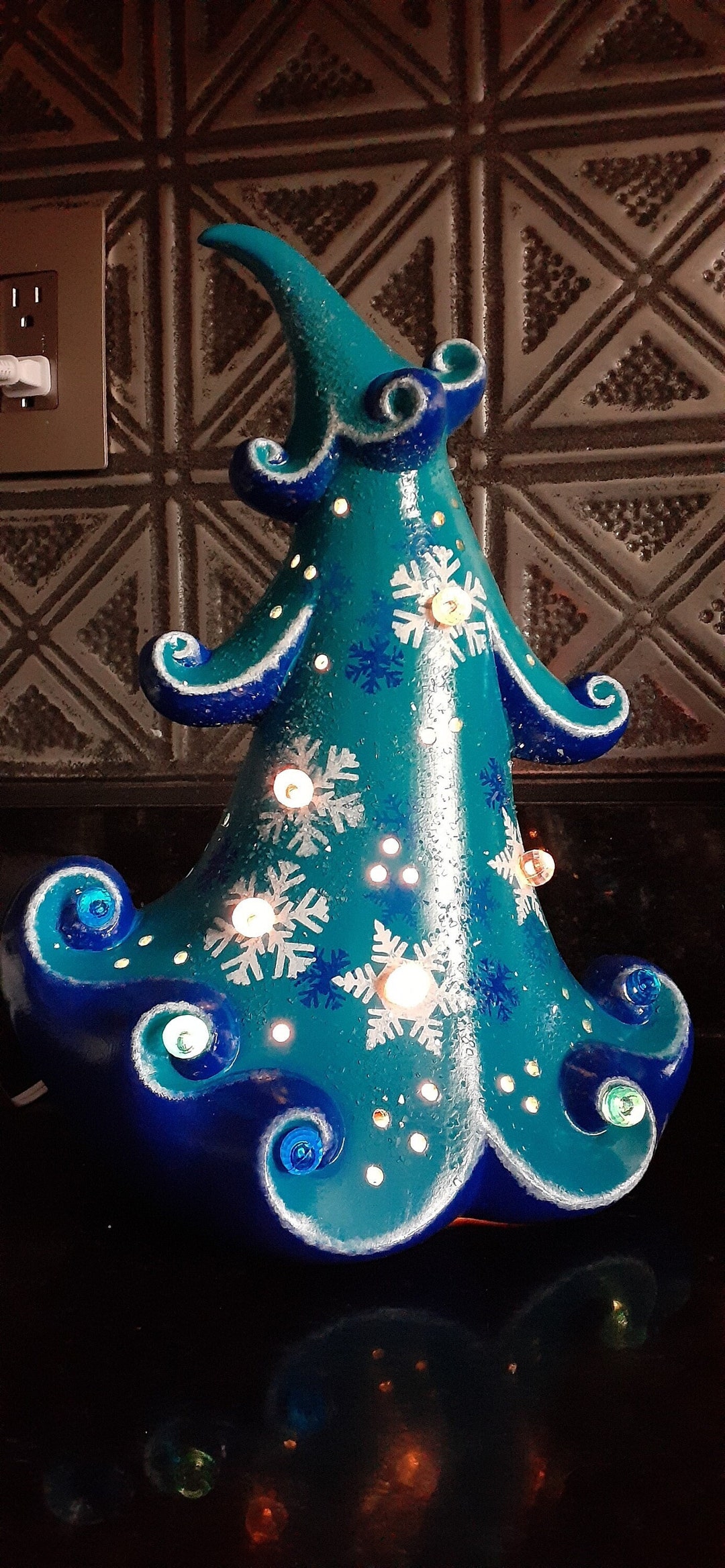 Ceramic Hand Painted Illuminated Jolly Tree, Fall & Winter Decor ...