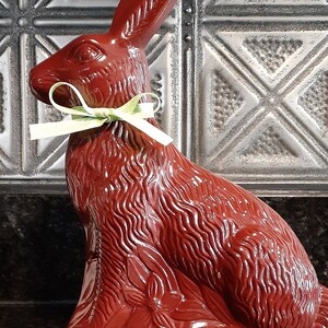 Ceramic Chocolate Rabbit, Hand Painted and Glaze Coated Easter ...