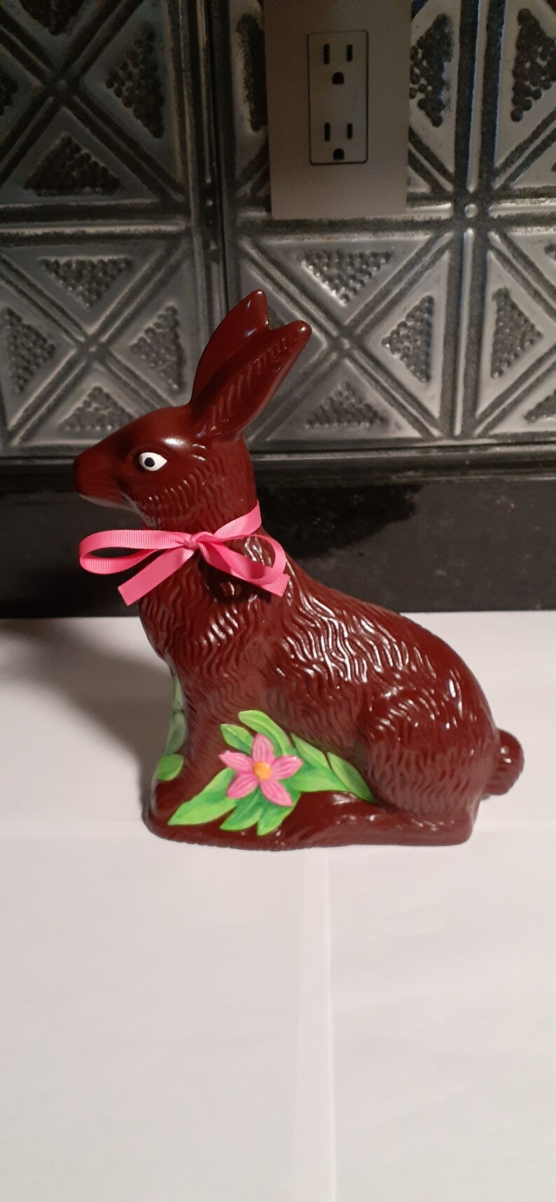 Ceramic Chocolate Rabbit Hand Painted and Glaze Coated Easter - Etsy
