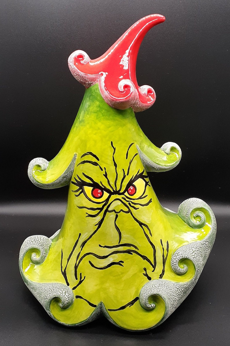 NO-LIGHT Jolly Trees, Grinch Tree, BEE Jolly Tree, Ceramic Decor, Hand ...