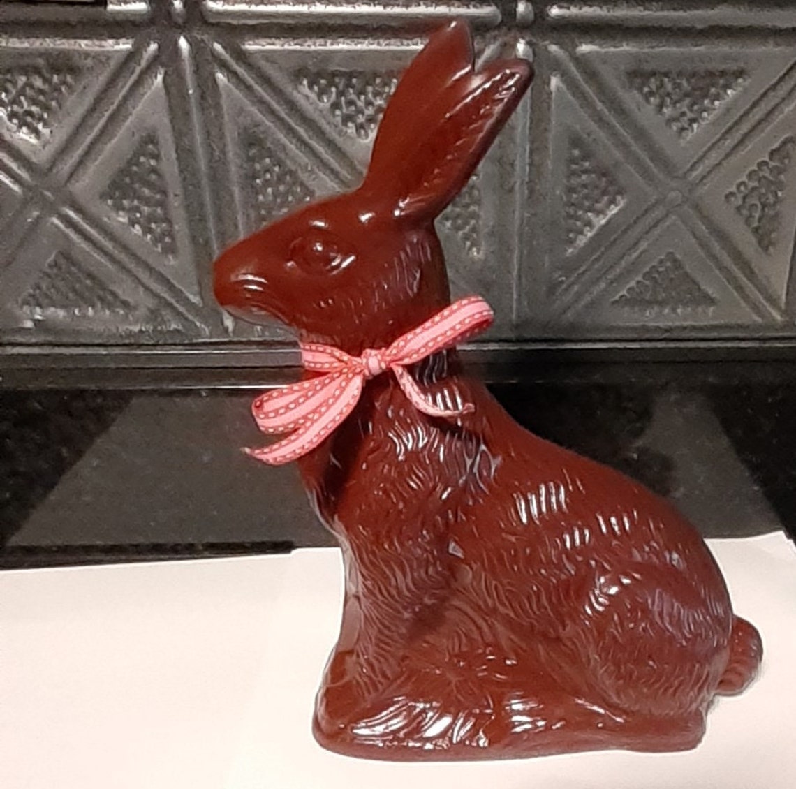 Ceramic Chocolate Rabbit Hand Painted and Glaze Coated Easter - Etsy