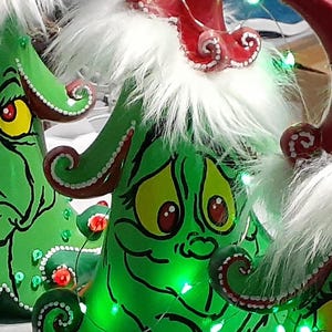 NO-LIGHT Jolly Trees, Grinch Tree, BEE Jolly Tree, Ceramic Decor, Hand ...