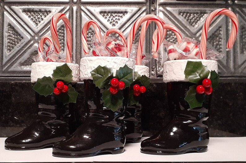 Ceramic Goodie Filled Santa Boot, Personalized Santa Boot Filled With ...