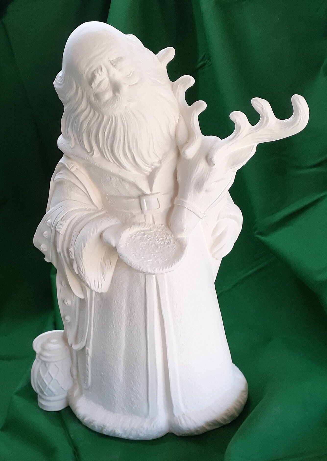 Bisque Christmas Bounty Santa, Bisque Santa Feeding Reindeer, Bisque ...